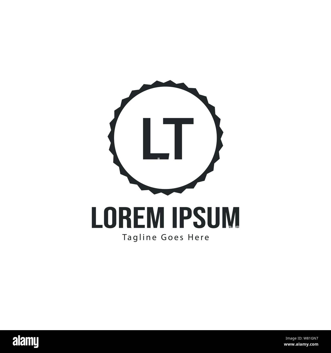 Initial LT logo template with modern frame. Minimalist LT letter logo ...