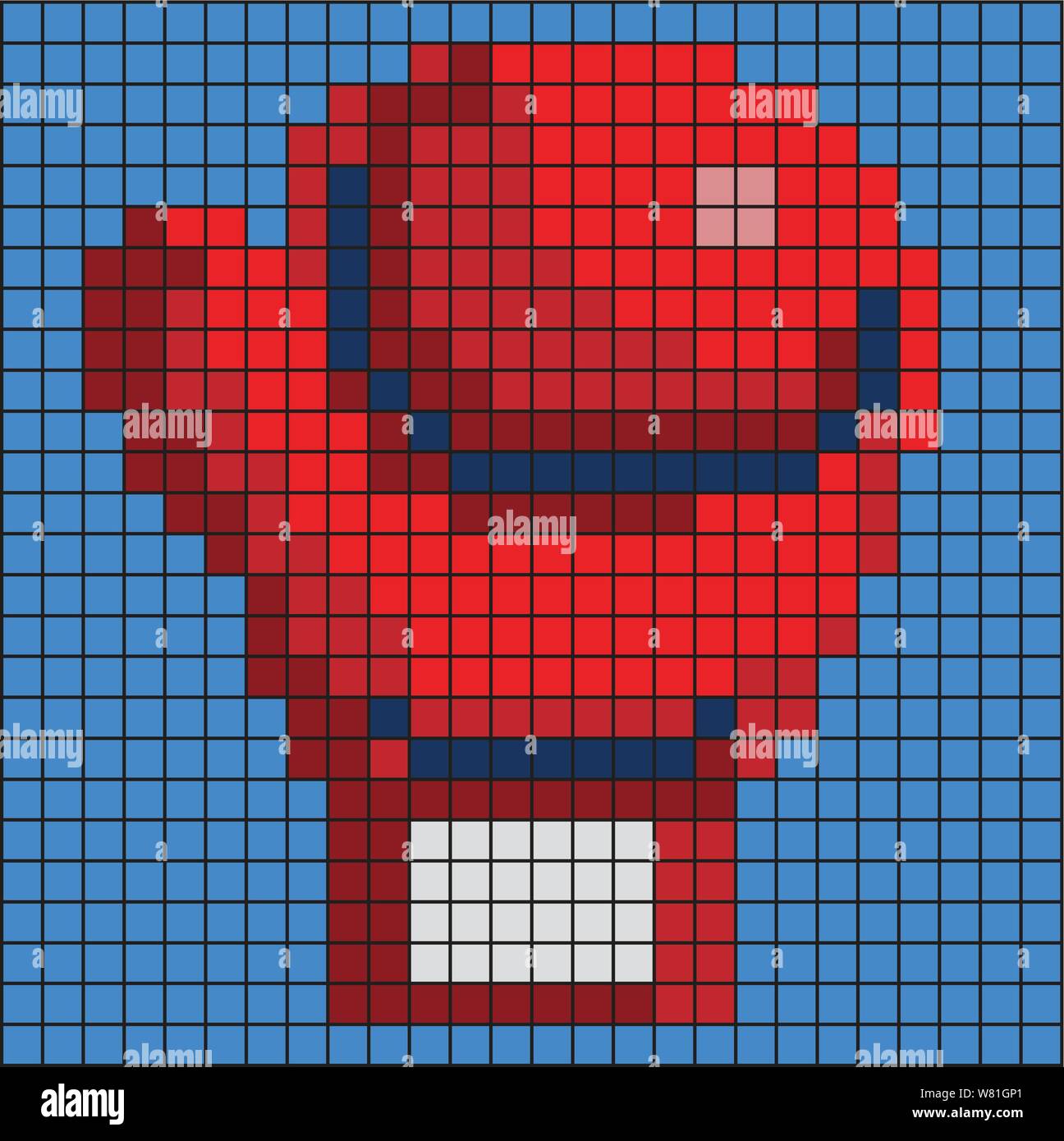 Red pixelated boxing glove with distinct squares Stock Vector Image ...