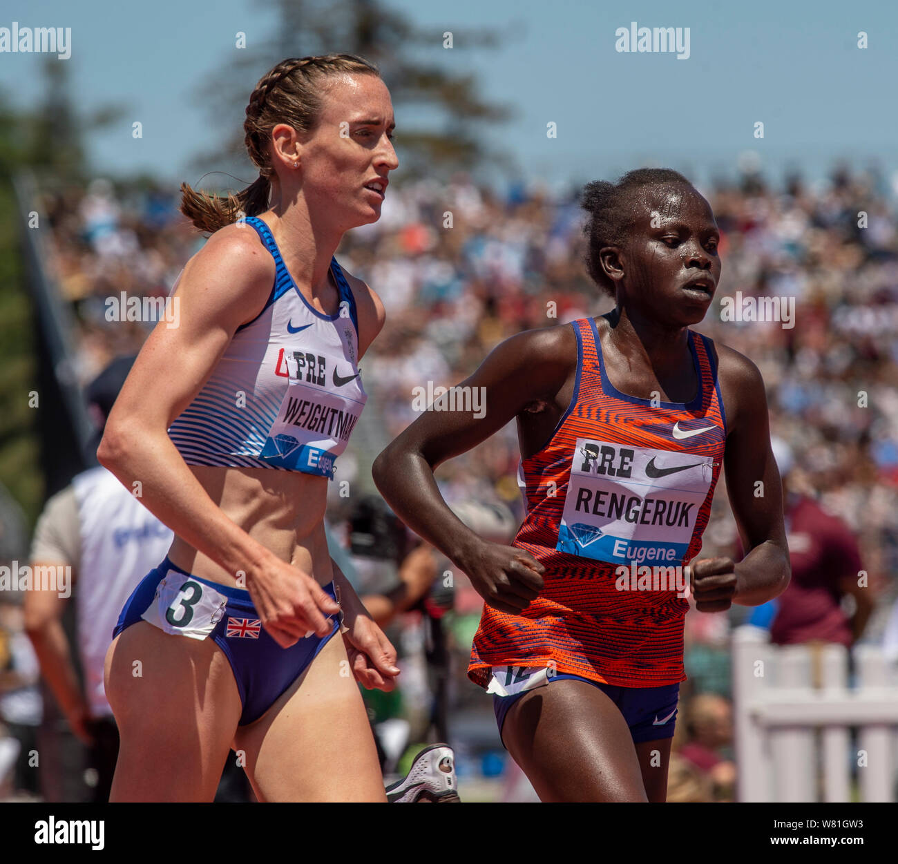 CALIFORNIA - USA - 30 JUNE 2019: Laura Weightman (GBR) Lilian Kasait ...