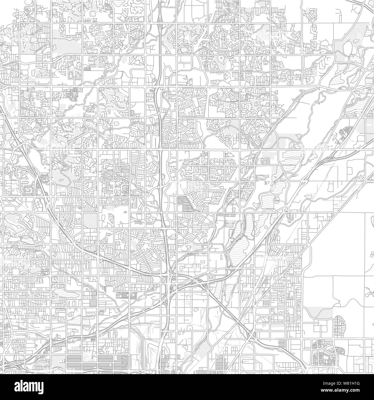 Thornton, Colorado, USA, bright outlined vector map with bigger and ...
