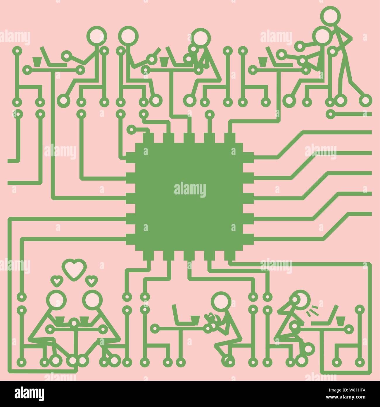 People in the form of circuits in various modes of electronic ...