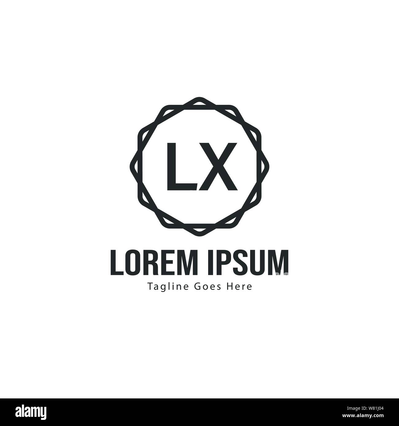 Initial LX logo template with modern frame. Minimalist LX letter logo ...