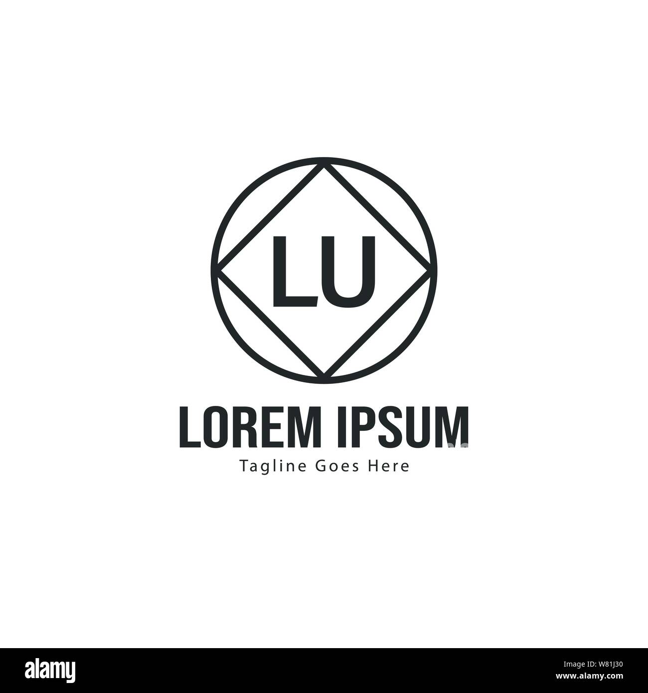 Initial LU logo template with modern frame. Minimalist LU letter logo ...