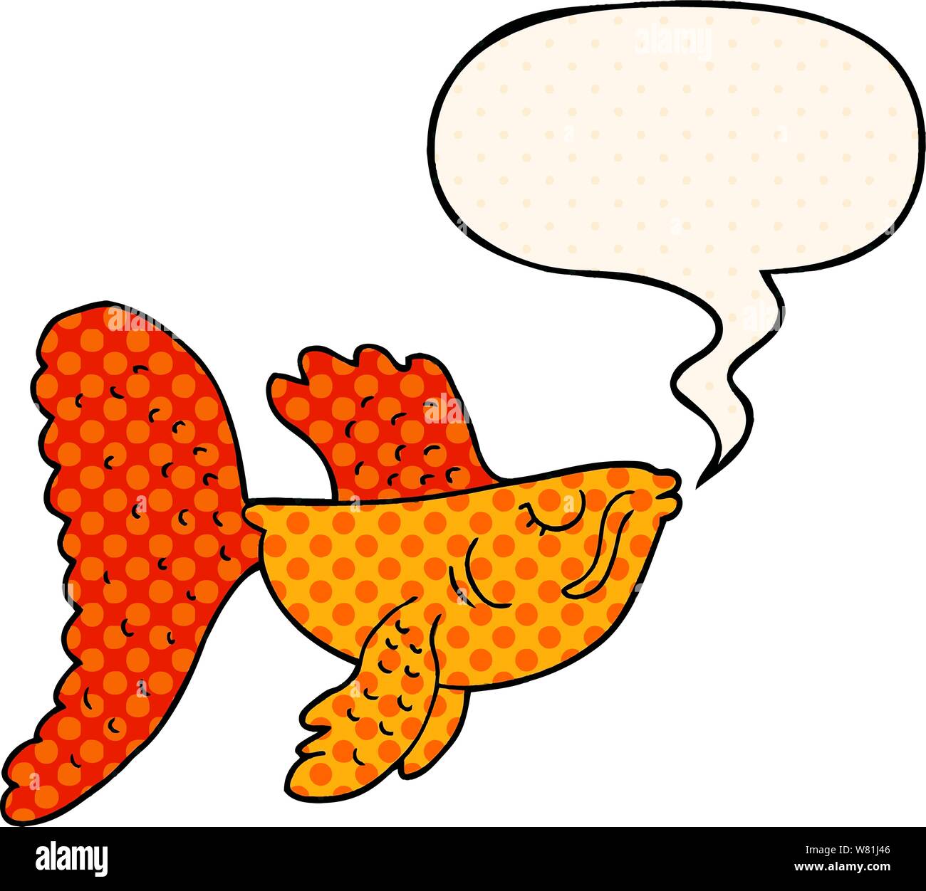 cartoon chinese fighting fish with speech bubble in comic book style ...