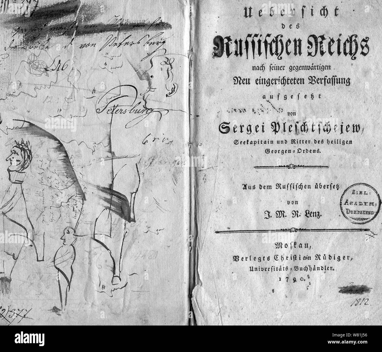 De Übersicht Russ Reich 1790 (JMR Lenz) p 001 Stock Photo - Alamy