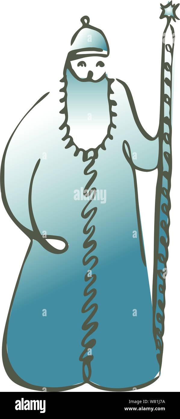 Russian Santa Claus or Father Frost . Vector hand draw illustration ...