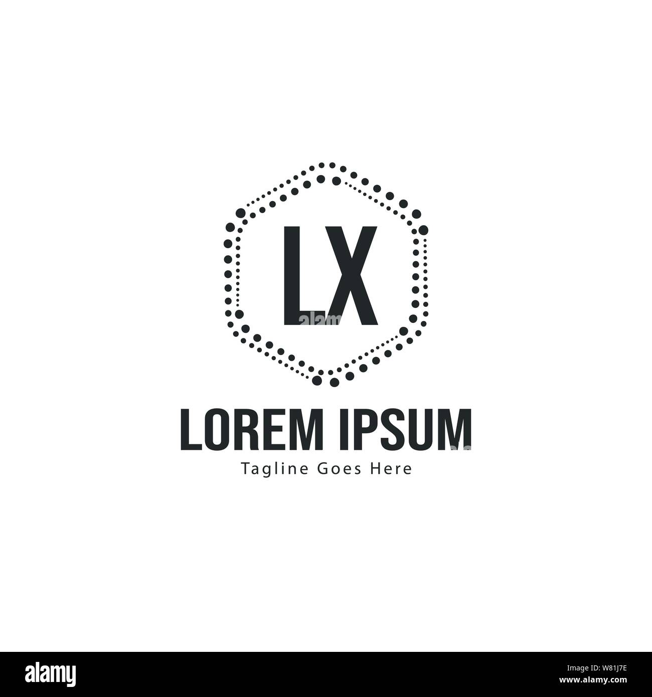 Initial LX logo template with modern frame. Minimalist LX letter logo ...
