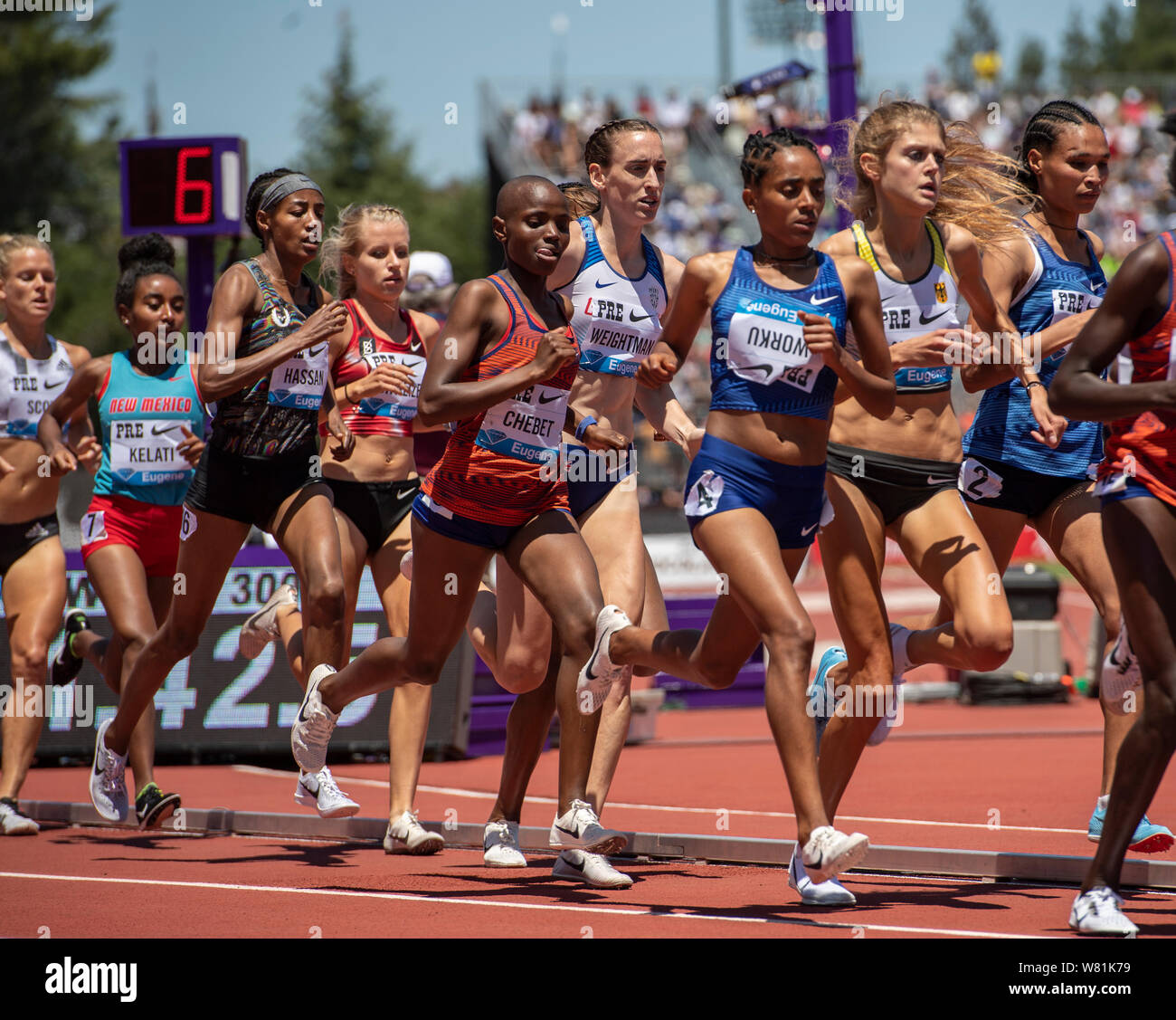 CALIFORNIA - USA - 30 JUNE 2019: Beatrice Chebet (KEY) Fantu Worku (ETH ...