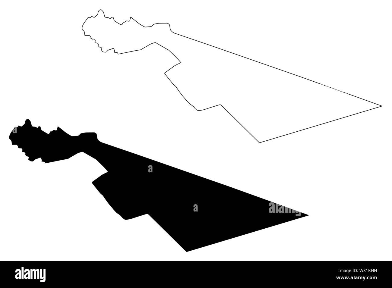 Zarqa Governorate (Hashemite Kingdom of Jordan) map vector illustration ...
