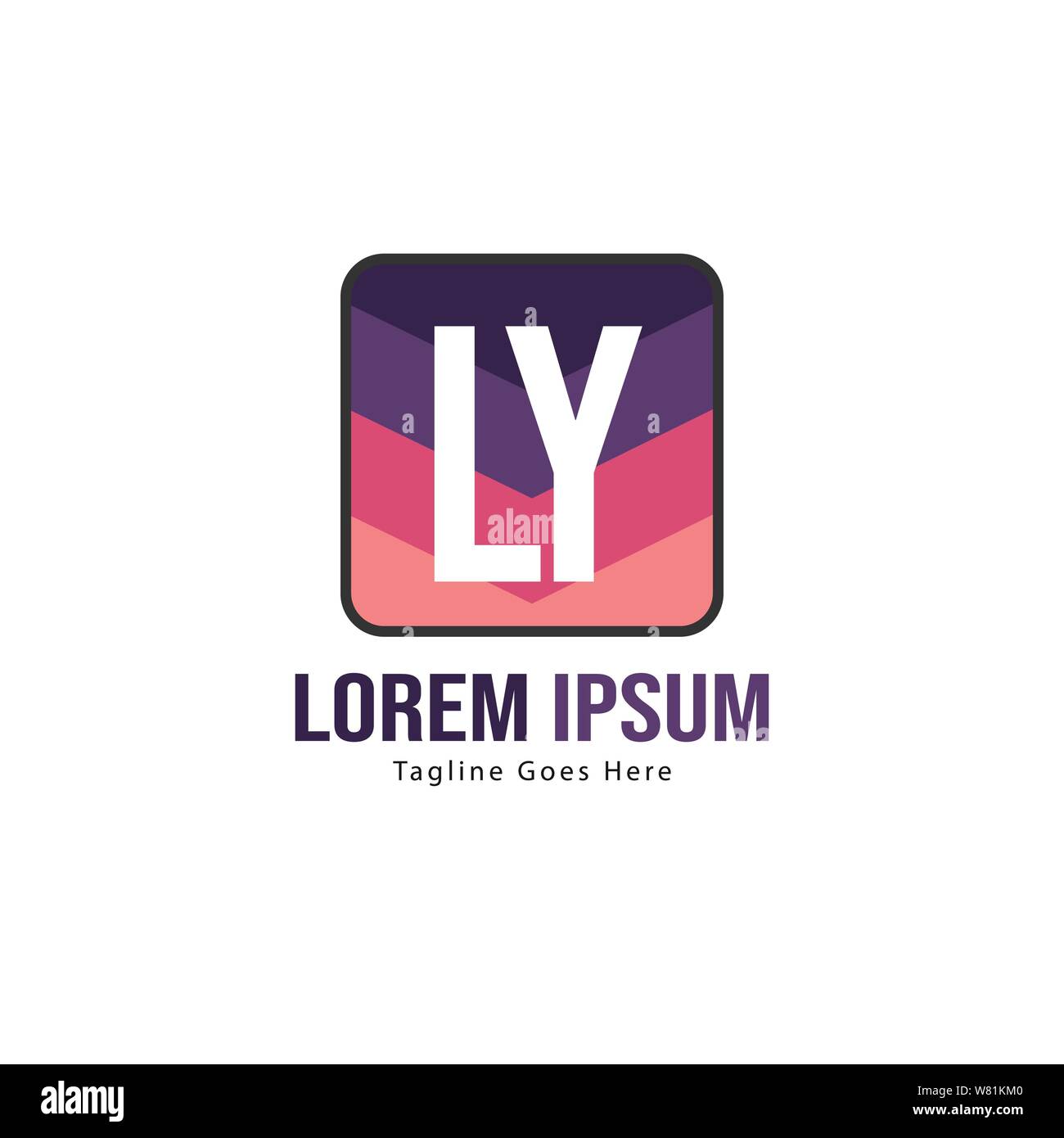 Initial LY logo template with modern frame. Minimalist LY letter logo ...