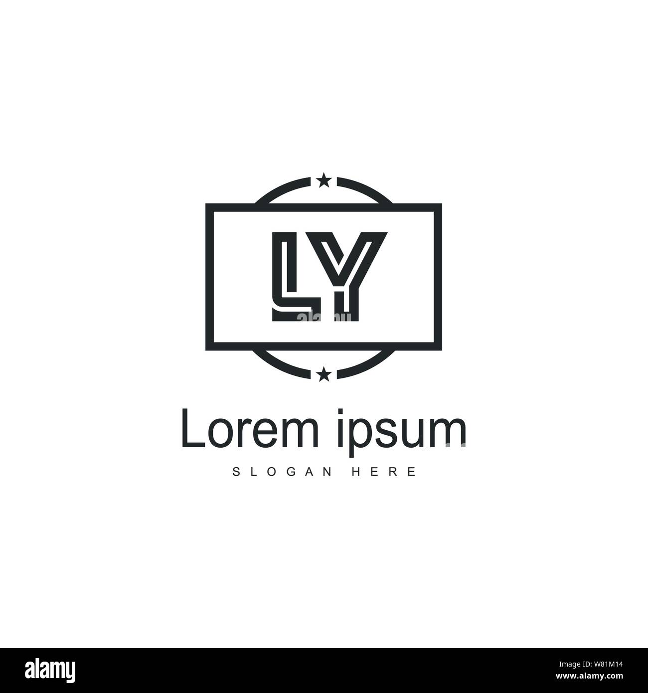 Initial LY logo template with modern frame. Minimalist LY letter logo ...