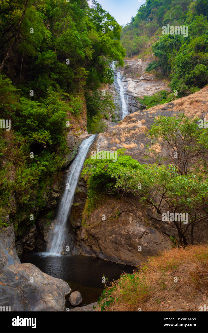 Mae Pan waterfall in Doi Inthanon National Park near Chiang Mai ...
