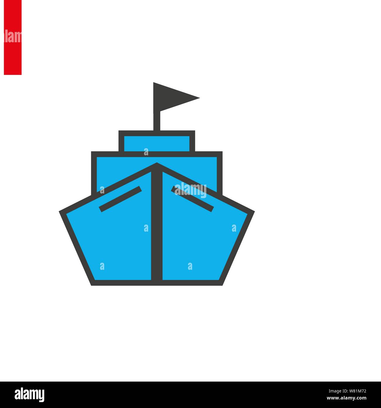 Ship icon vector. Shipping symbol. Container pictogram, flat vector ...