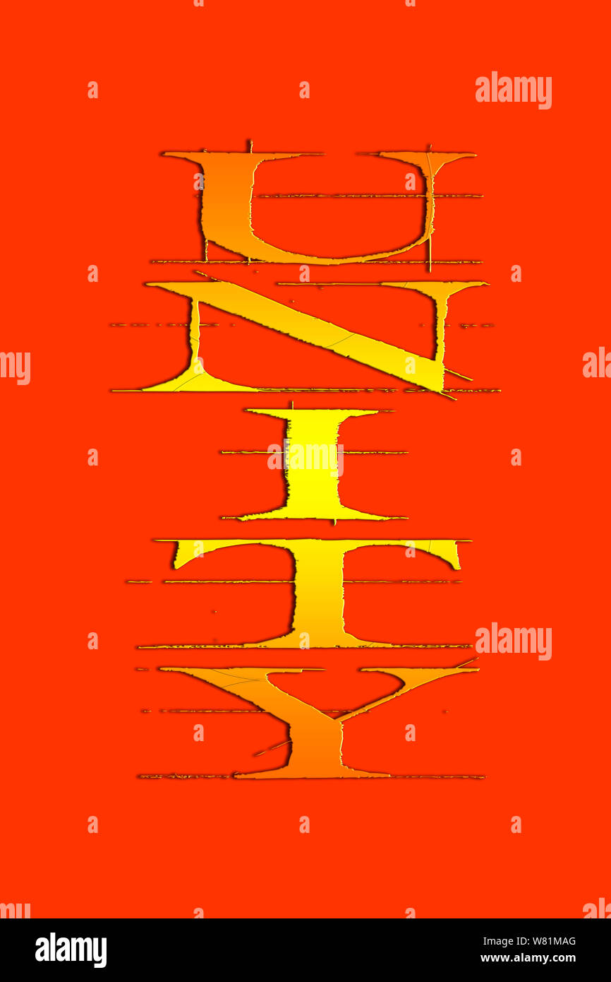 Unity red text quote design background fine art in high quality prints ...