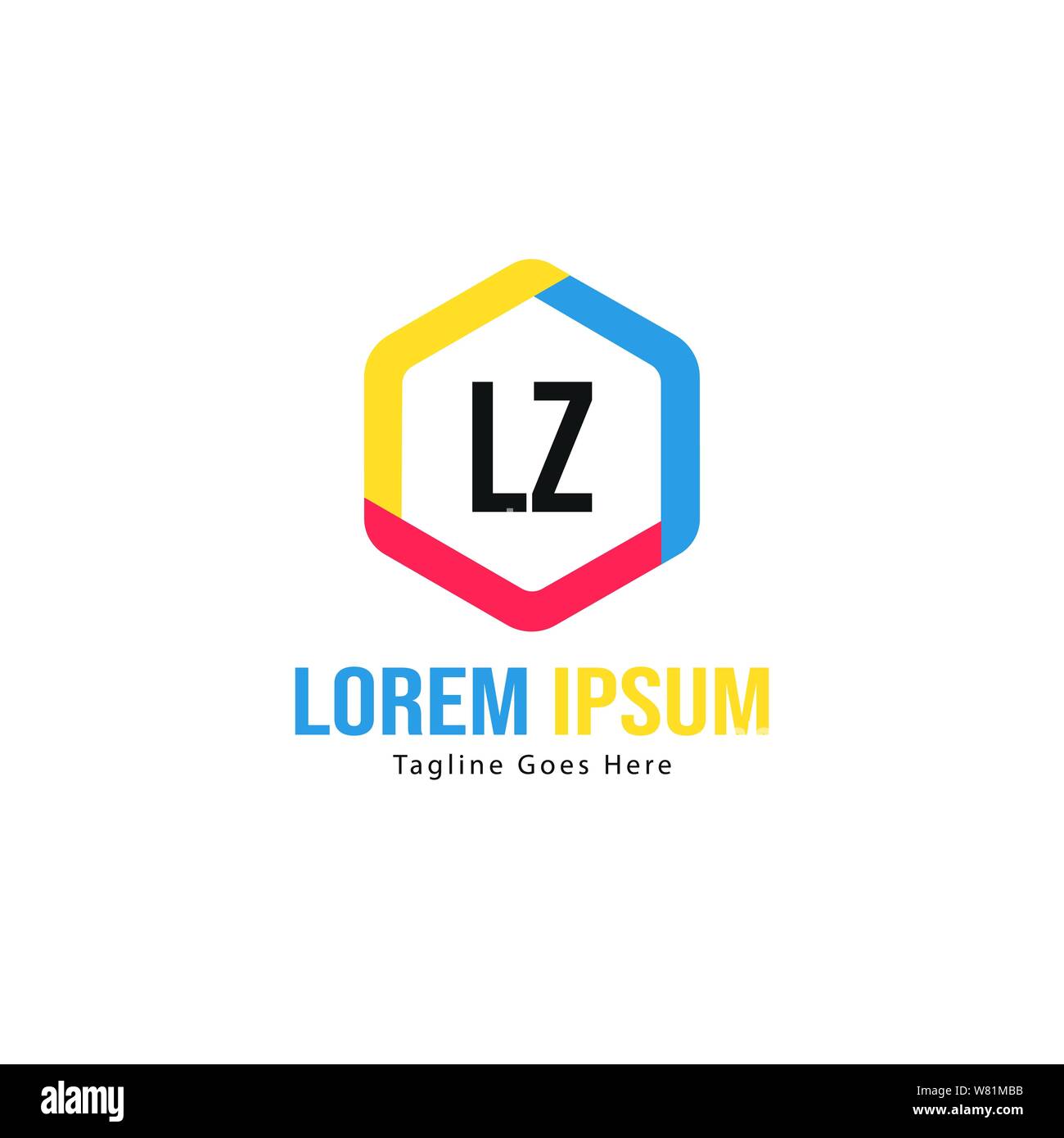 Initial LZ logo template with modern frame. Minimalist LZ letter logo ...