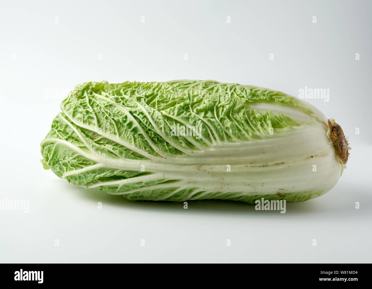 whole head of green Beijing cabbage on a white background Stock Photo ...