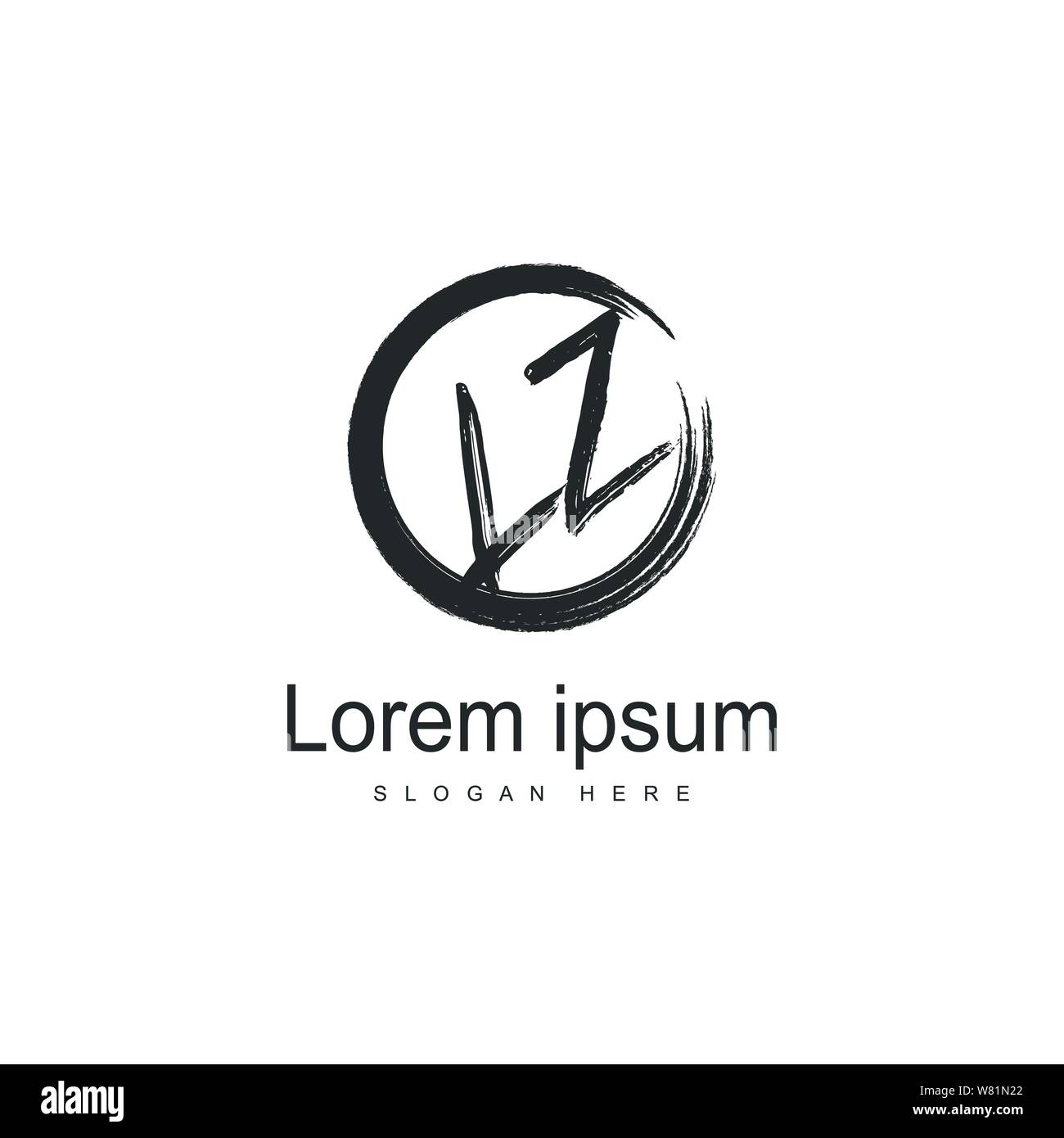 Initial LZ logo template with modern frame. Minimalist LZ letter logo ...