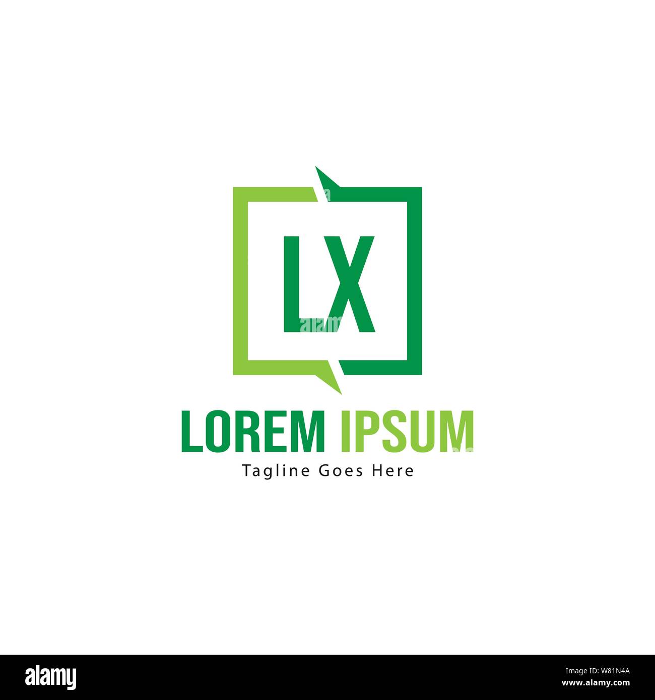 Initial LX logo template with modern frame. Minimalist LX letter logo ...