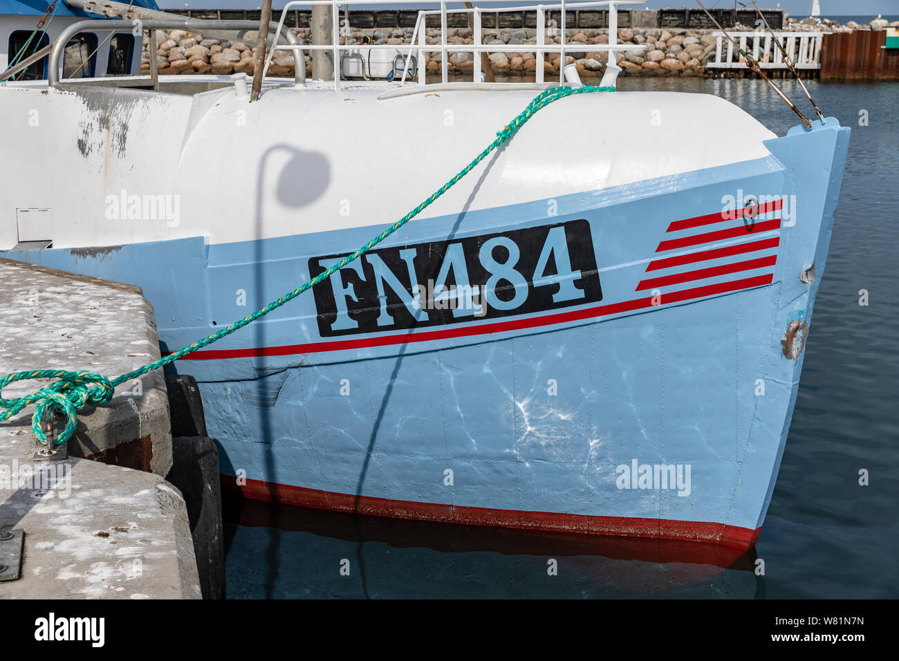 Fishing vessel, Oesterby Harbour, Laesoe, Denmark Stock Photo - Alamy