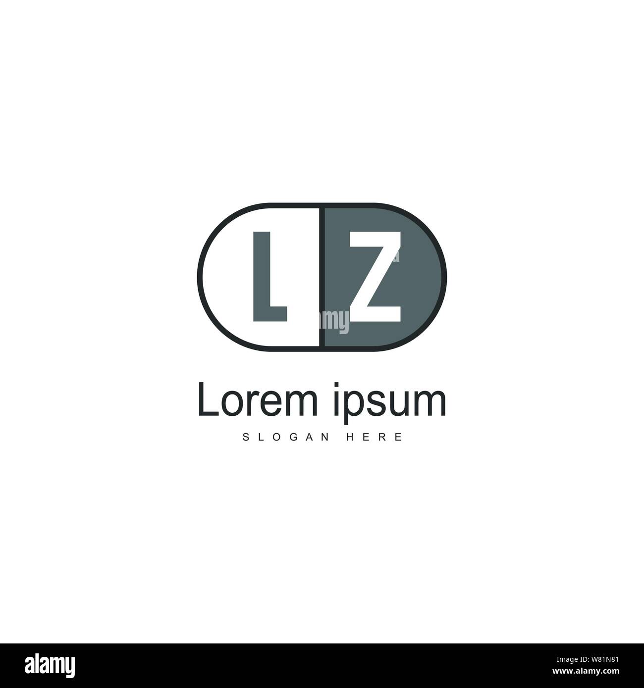 Initial LZ logo template with modern frame. Minimalist LZ letter logo ...