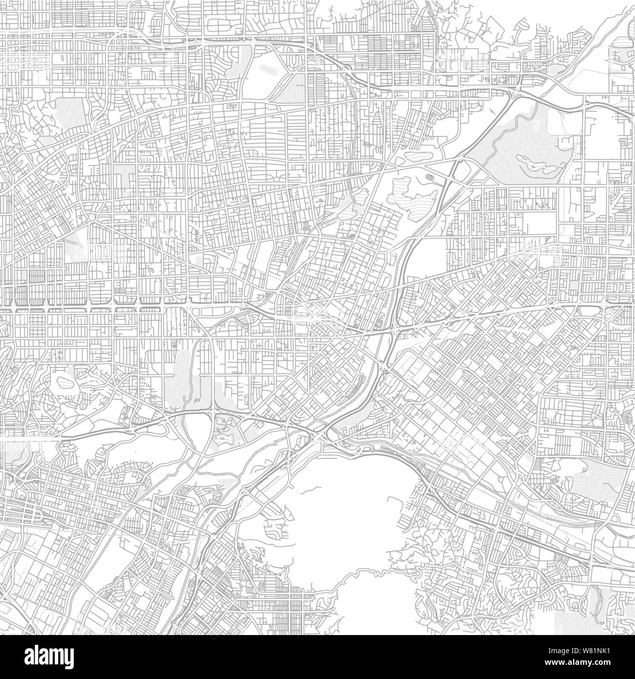El Monte, California, USA, bright outlined vector map with bigger and ...
