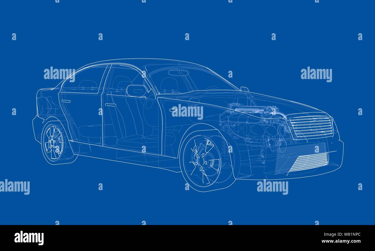 Concept car. Vector rendering of 3d Stock Vector Image & Art - Alamy
