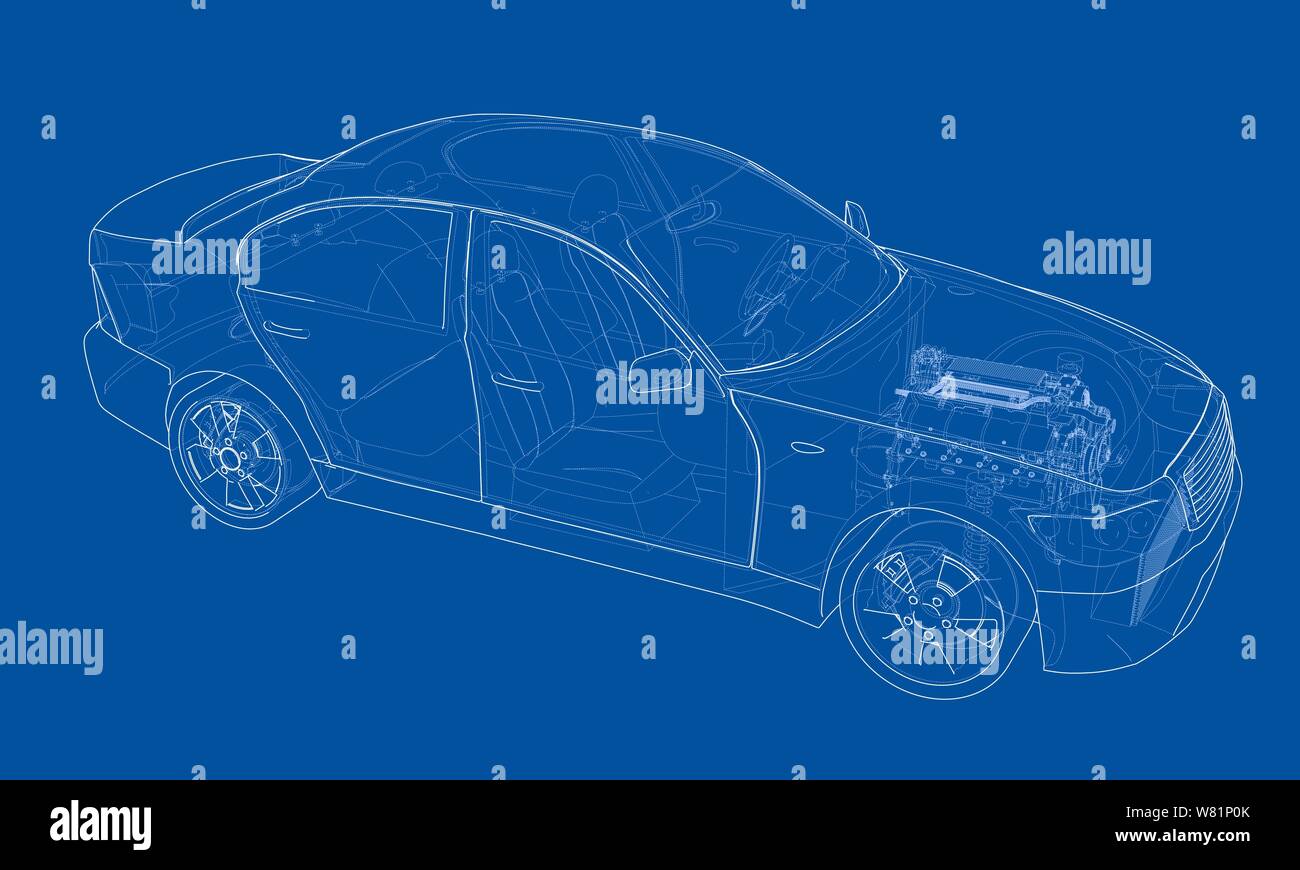 Concept car. Vector rendering of 3d Stock Vector Image & Art - Alamy
