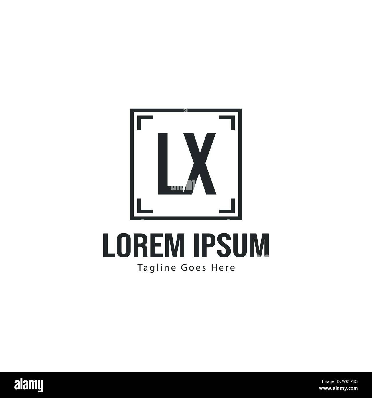 Initial LX logo template with modern frame. Minimalist LX letter logo ...
