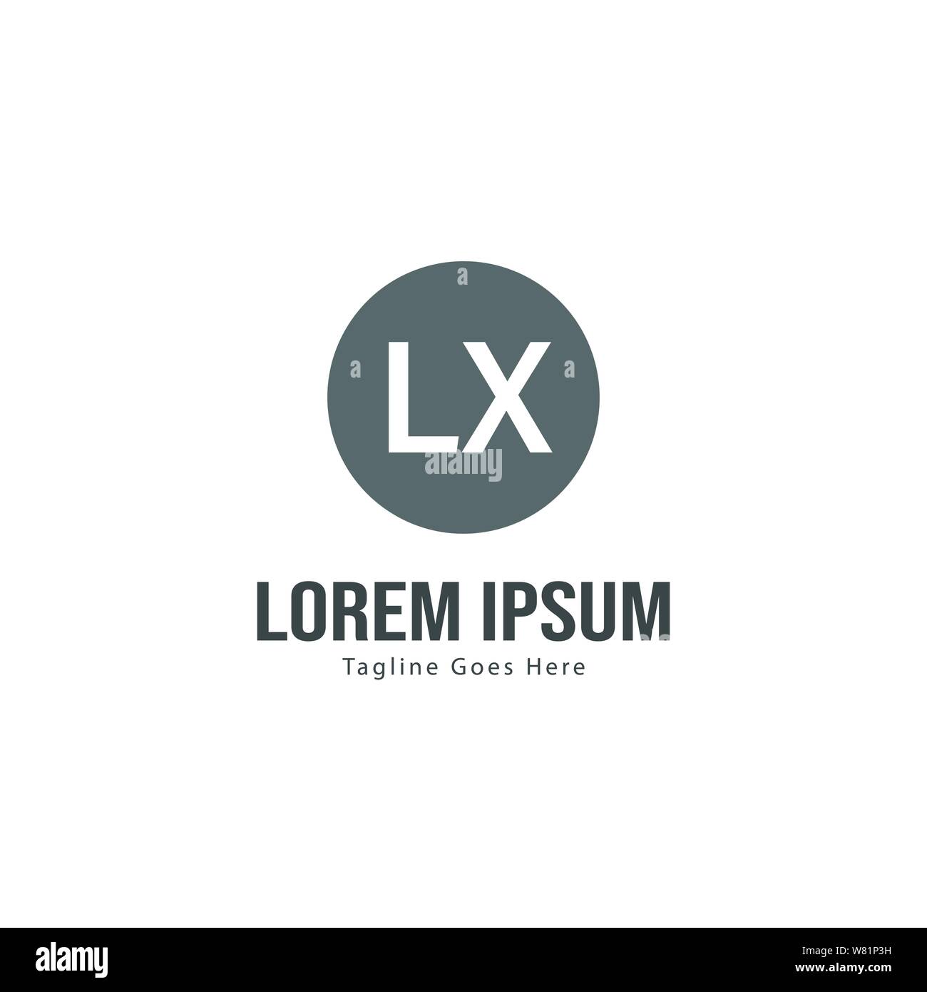 Initial LX logo template with modern frame. Minimalist LX letter logo ...