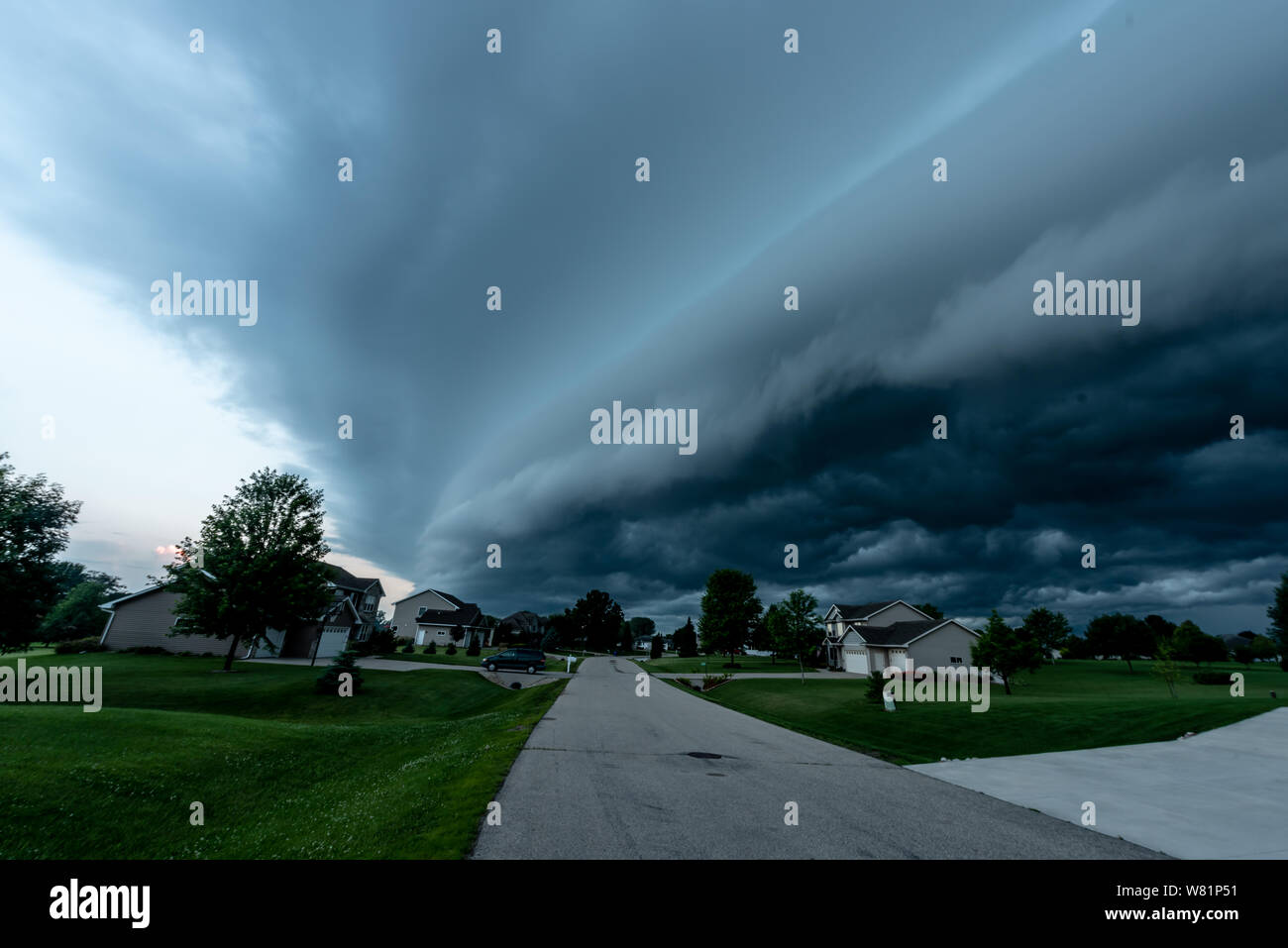 A storm shelf over a neighborhood Stock Photo - Alamy