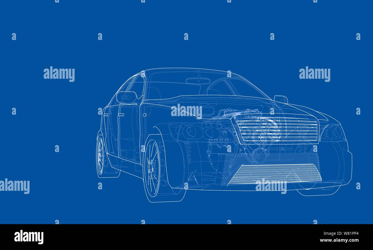 Concept car. Vector rendering of 3d Stock Vector Image & Art - Alamy