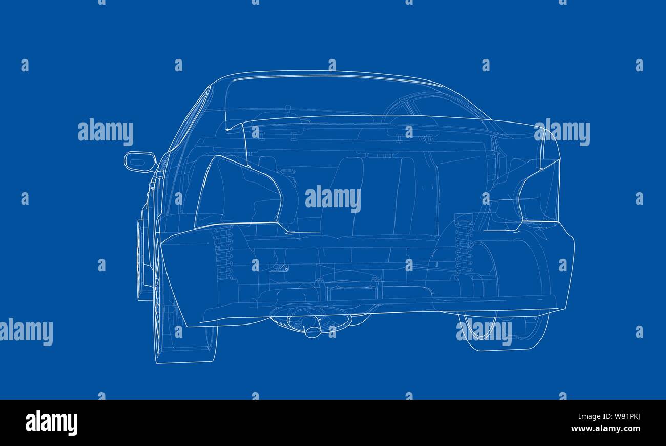Concept car. Vector rendering of 3d Stock Vector Image & Art - Alamy