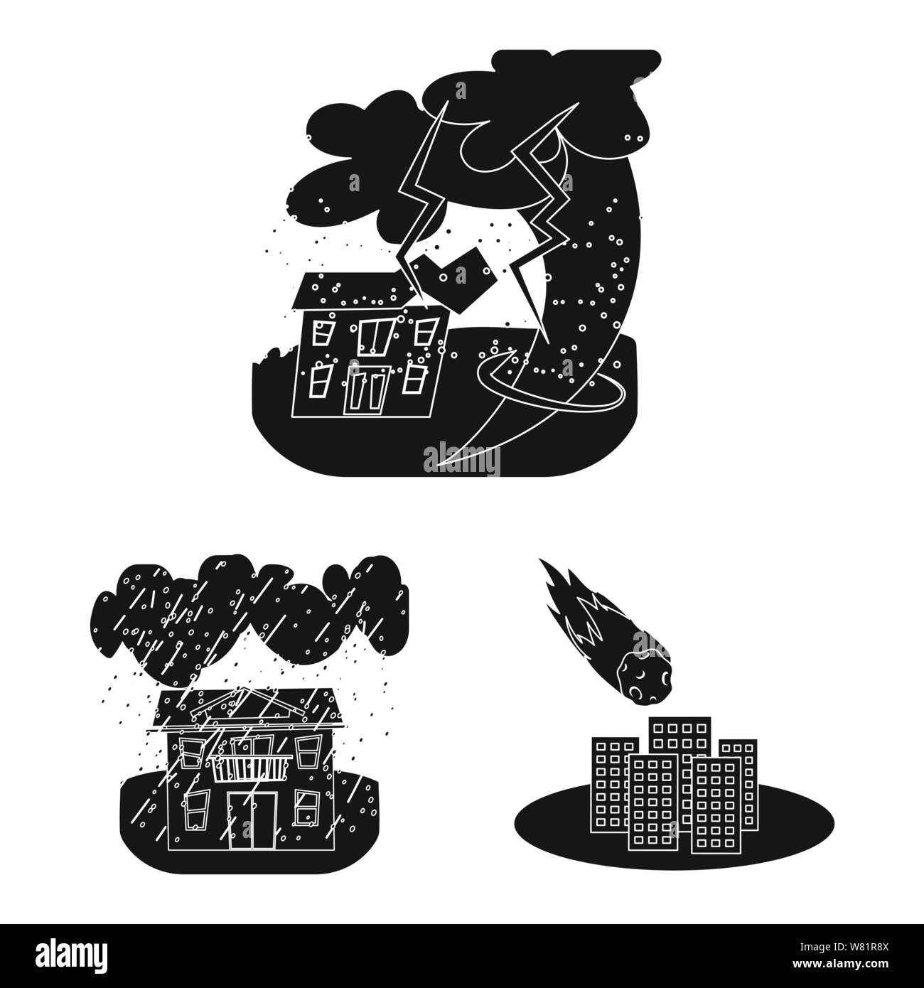 Vector design of calamity and crash icon. Set of calamity and disaster ...