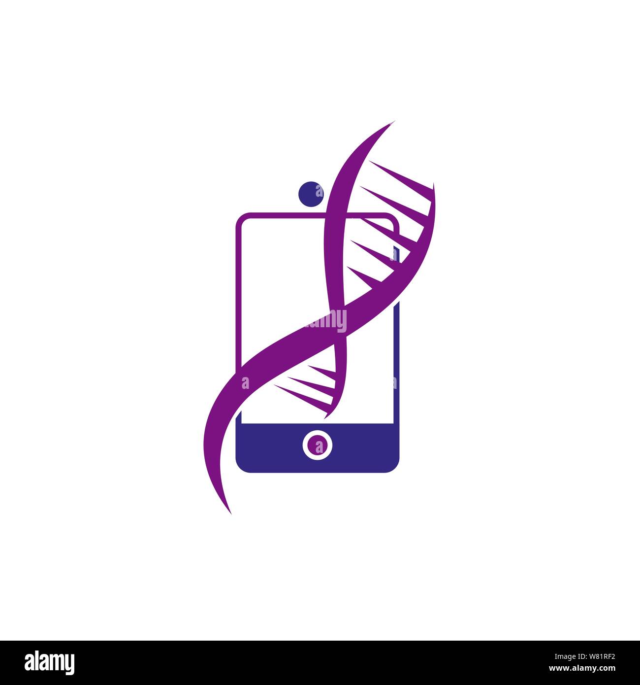 Genetic Health Logo Design Illustration Icon concept Vector Stock ...