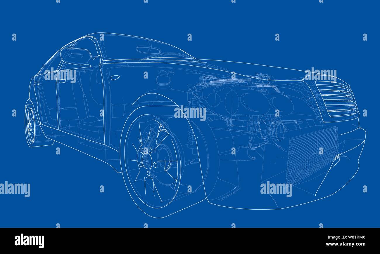 Concept car. Vector rendering of 3d Stock Vector Image & Art - Alamy