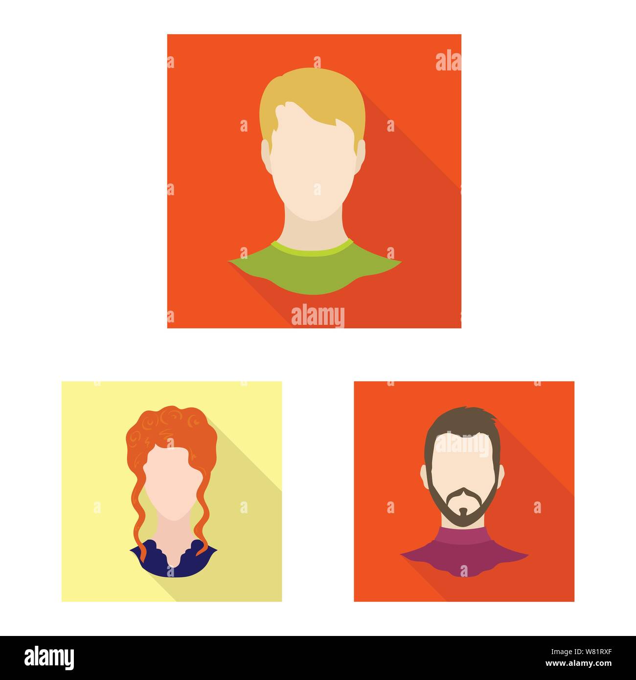 Vector illustration of avatar and dummy sign. Set of avatar and figure ...