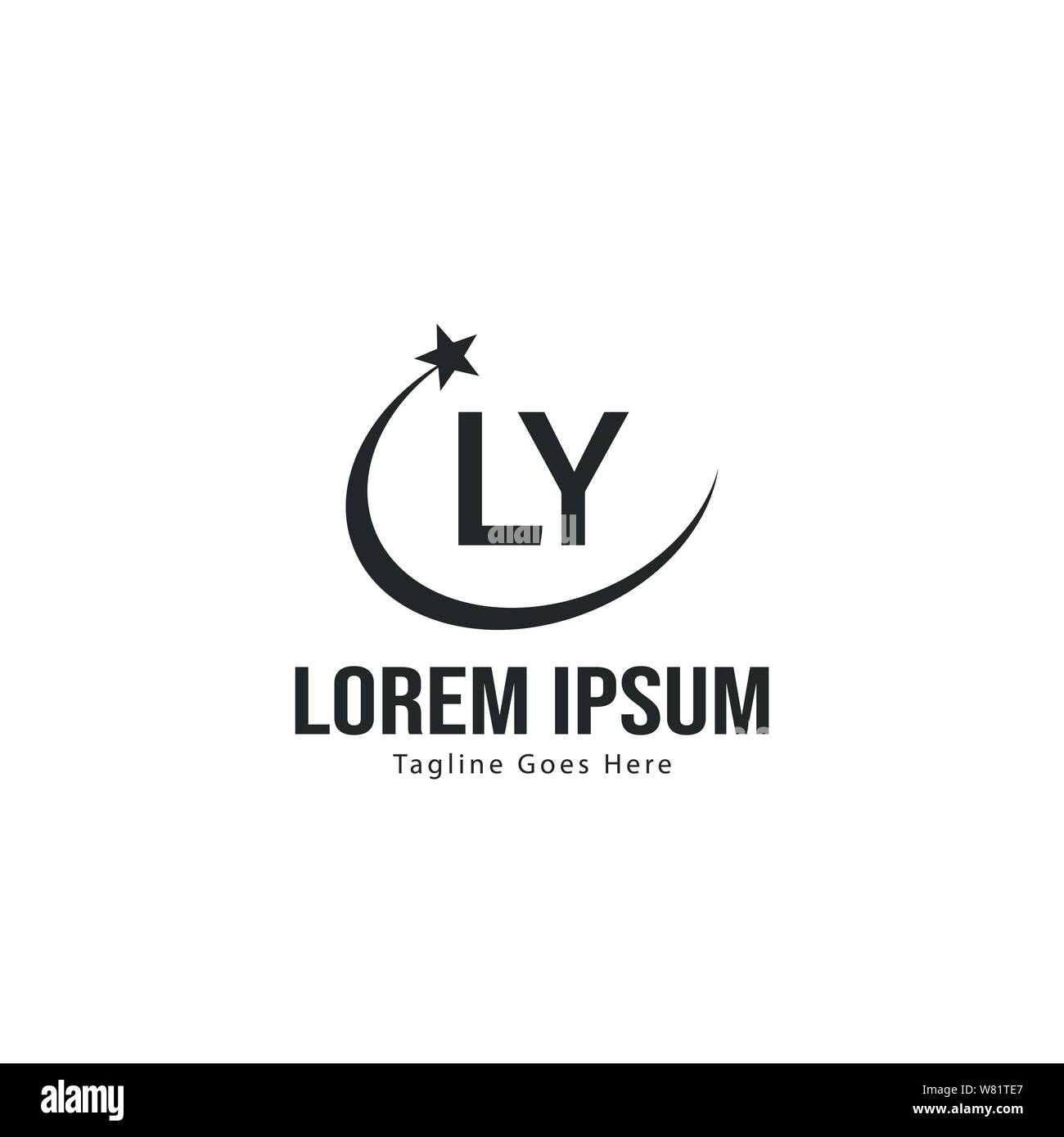 Initial LY logo template with modern frame. Minimalist LY letter logo ...