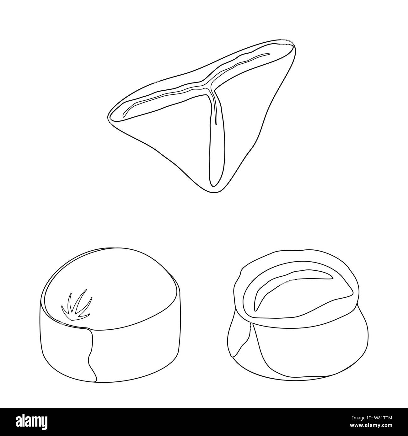 Vector illustration of food and dish symbol. Collection of food and ...
