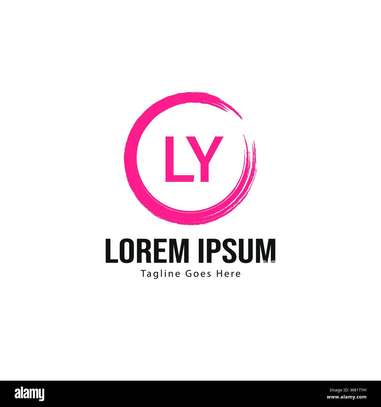 Initial LY logo template with modern frame. Minimalist LY letter logo ...
