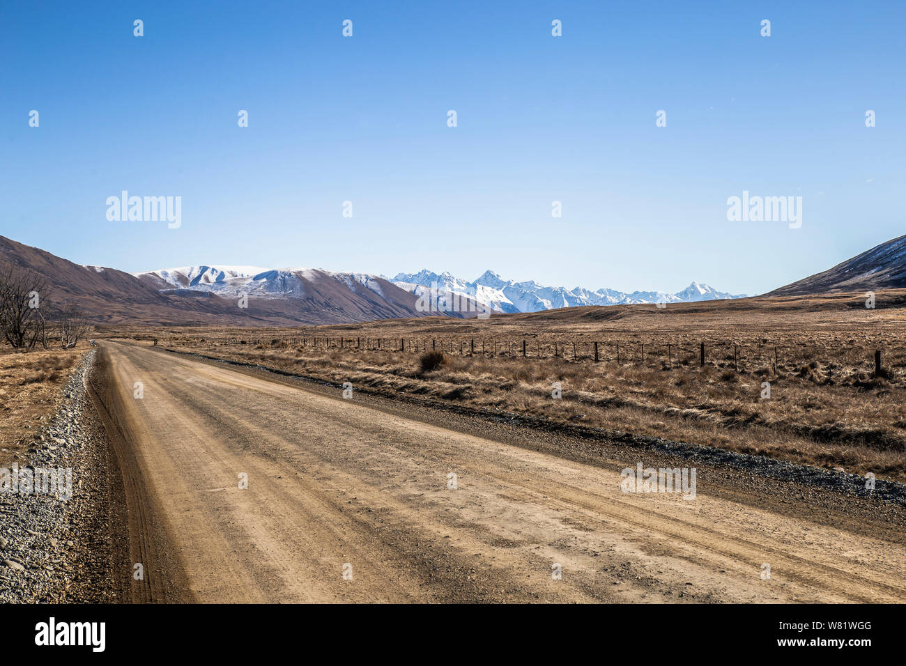 Road To Mountains, Rural Road In New Zealand Landscape, Travel ...
