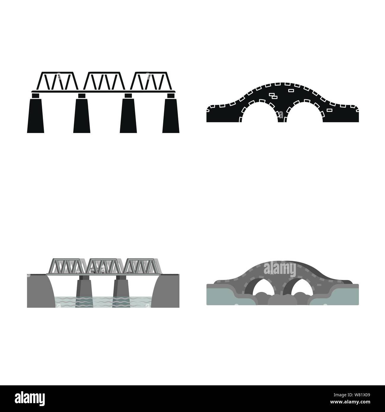 Vector illustration of connection and design symbol. Collection of ...