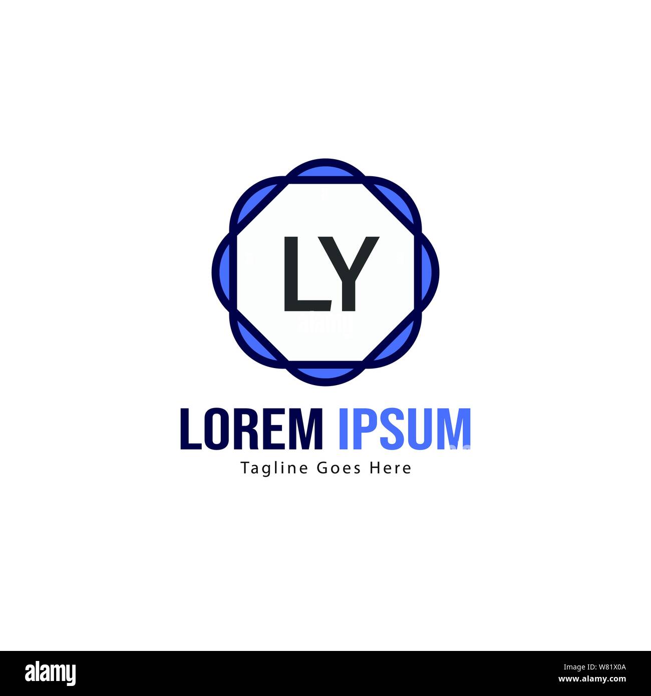 Initial LY logo template with modern frame. Minimalist LY letter logo ...
