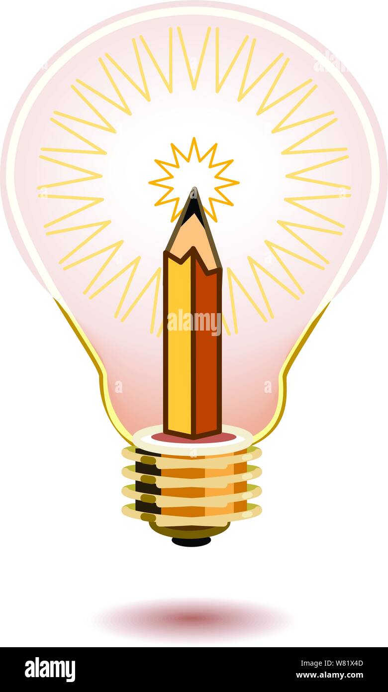 Cartoon shining light bulb hi-res stock photography and images - Alamy