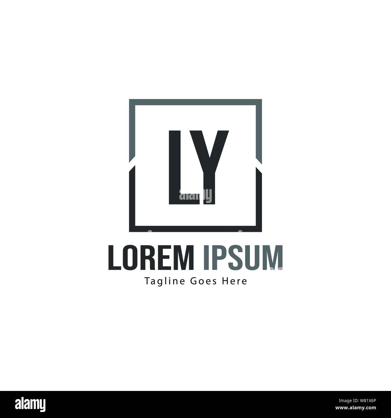 Initial LY logo template with modern frame. Minimalist LY letter logo ...