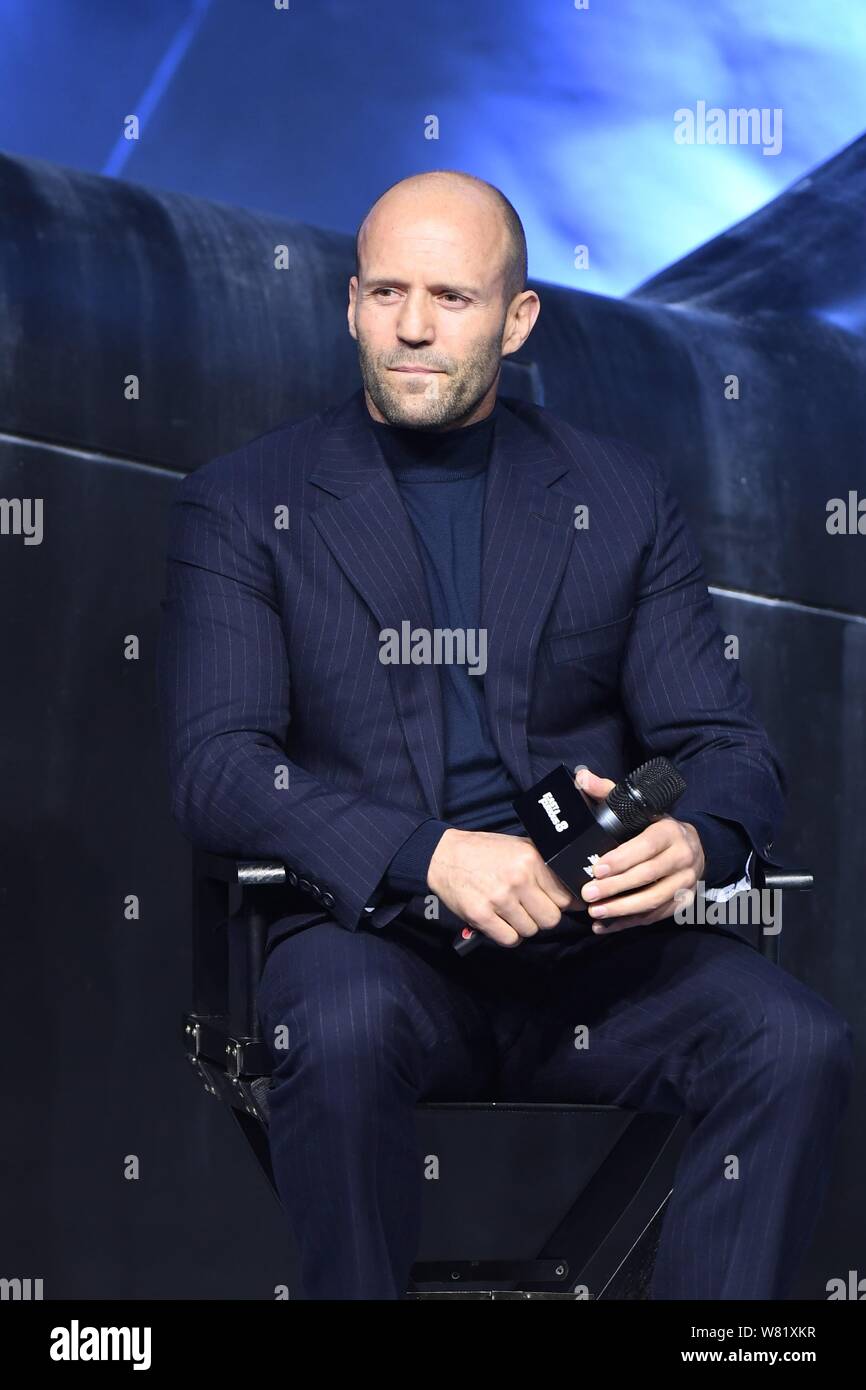 English actor Jason Statham attends a premiere event for his new movie ...