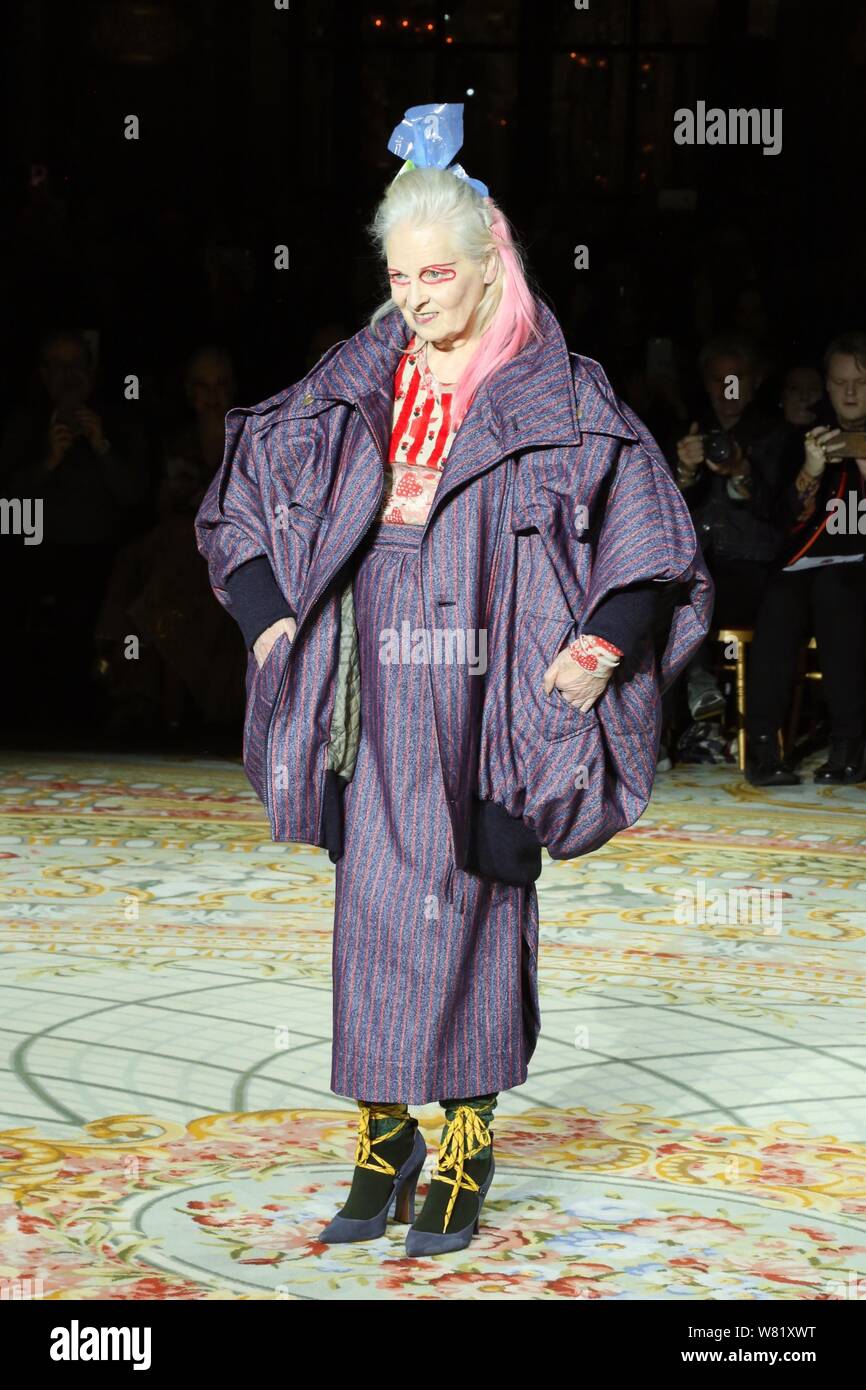 British fashion designer Vivienne Westwood is pictured at the Vivienne Westwood Fashion Show ...