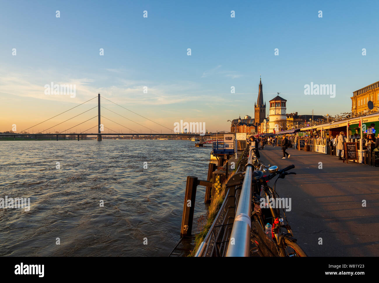 Outdoor scenery of people walk and sit for enjoy nice atmosphere at ...