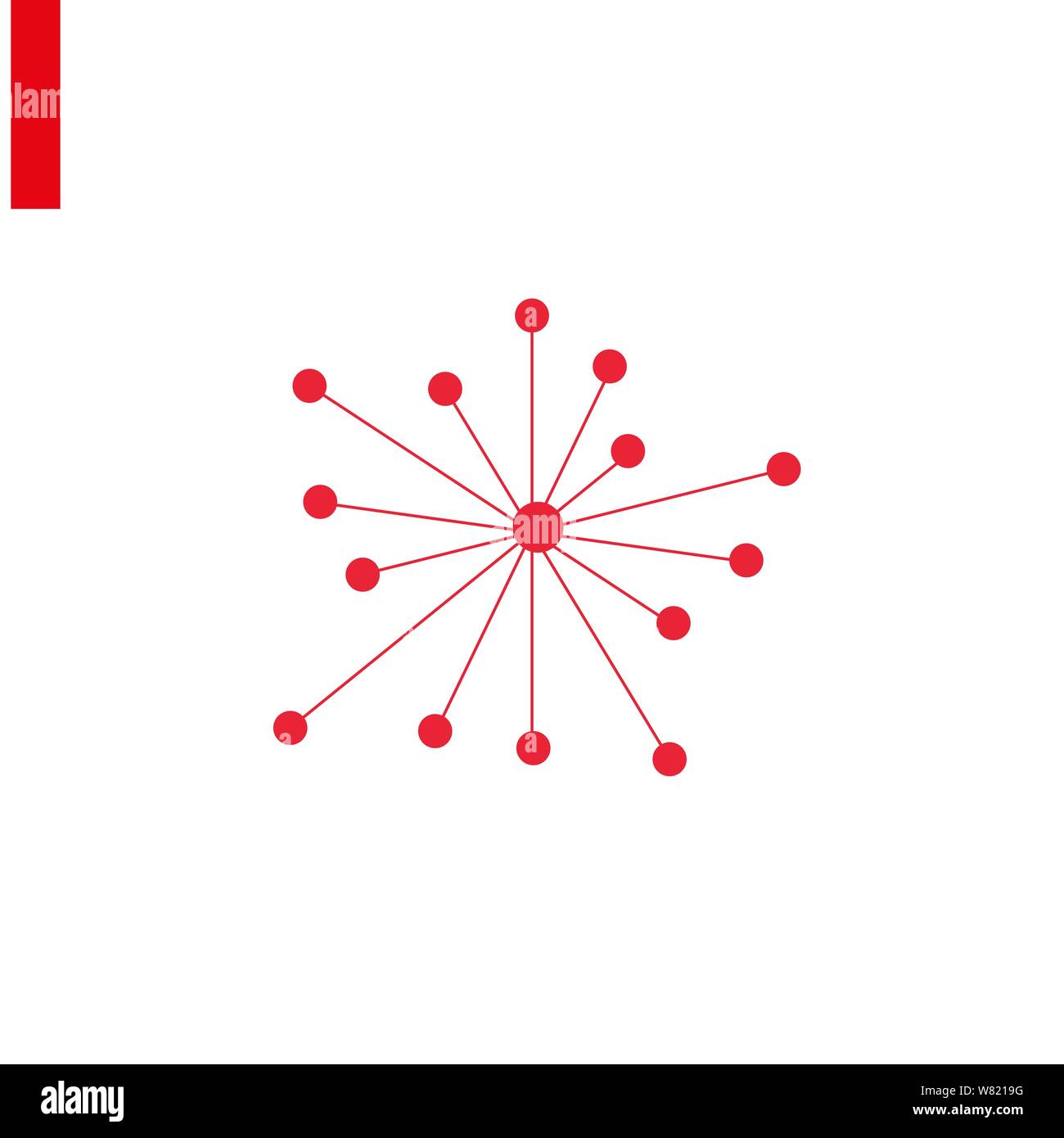 Connection icon vector red hub network designed for web and software ...