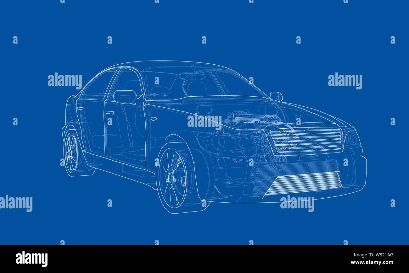 Concept car. Vector rendering of 3d Stock Vector Image & Art - Alamy