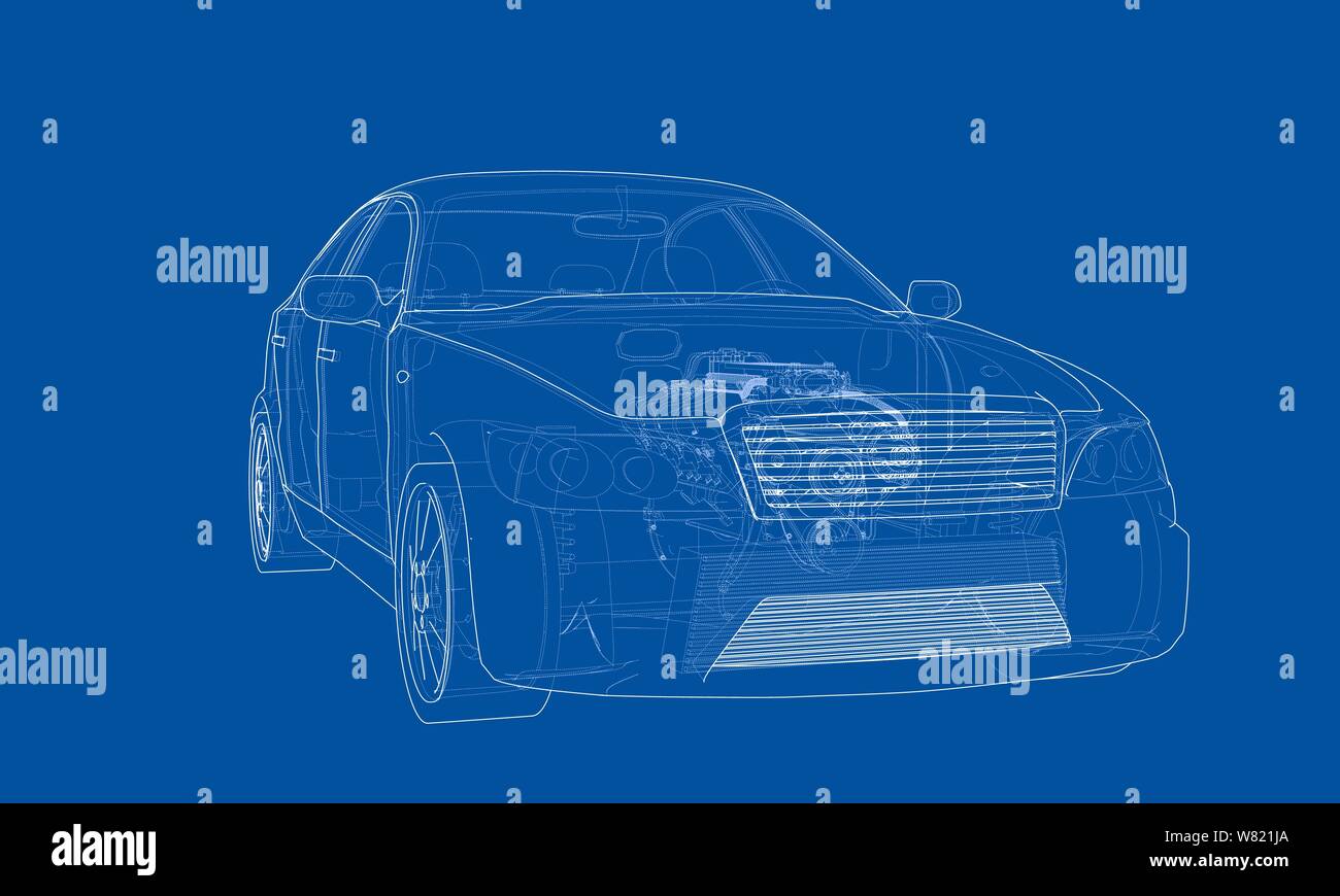 Concept car. Vector rendering of 3d Stock Vector Image & Art - Alamy